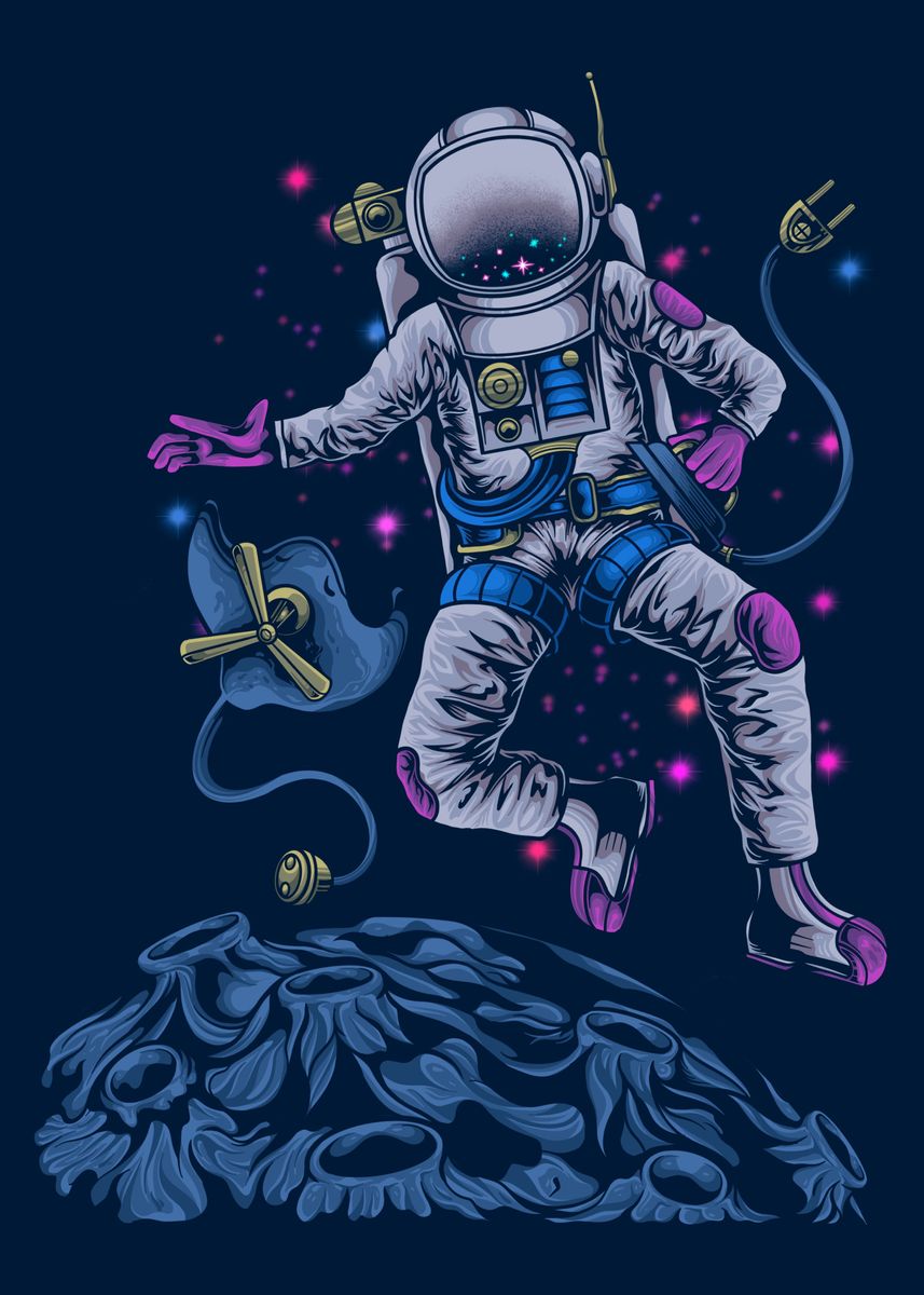 'Space friendship' Poster, picture, metal print, paint by Bayuktx ...