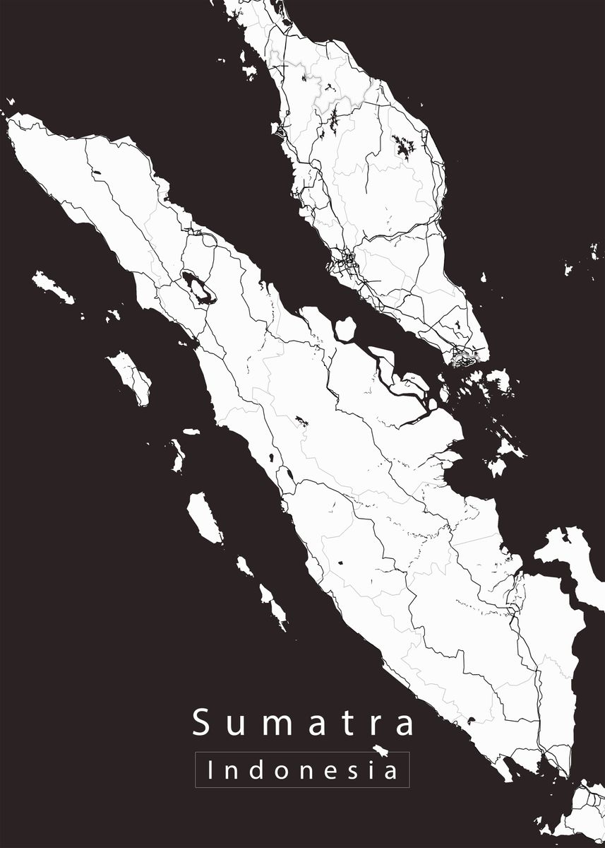 'Sumatra Island Map' Poster, picture, metal print, paint by Mapique ...