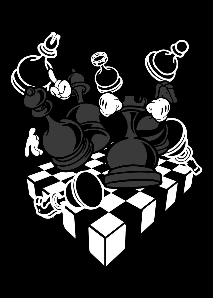 'Chess Player Club' Poster, picture, metal print, paint by BobbyBubble ...