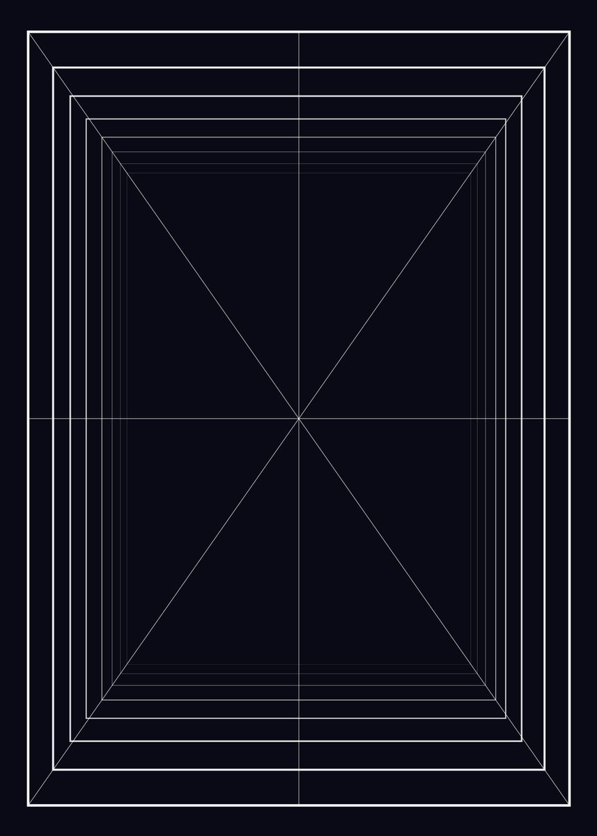 'Rectangularity Navy Blue' Poster, picture, metal print, paint by ...