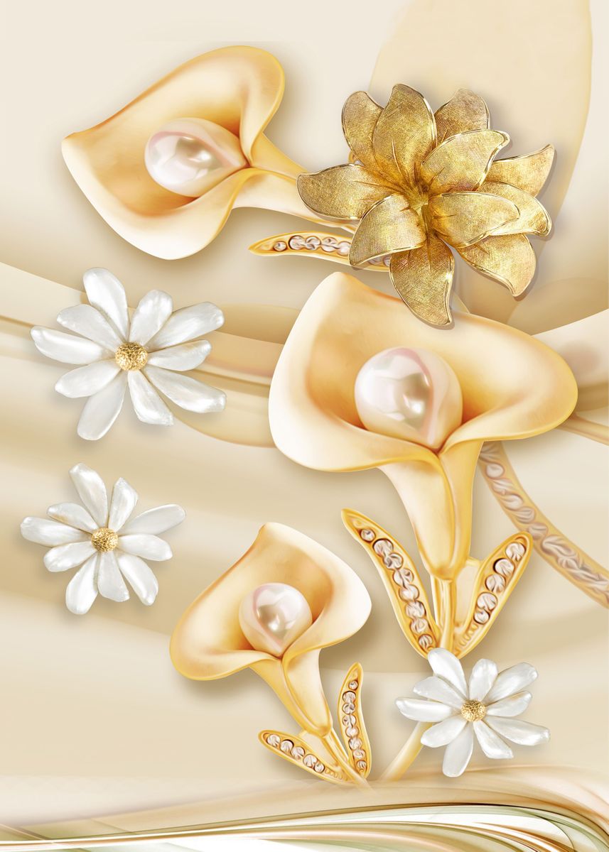 '3D FLOWER' Poster, picture, metal print, paint by VIVEK KANSARA | Displate