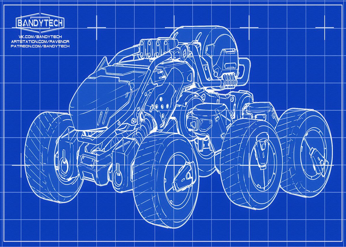'Blueprint Rover' Poster by DT STUDIO | Displate