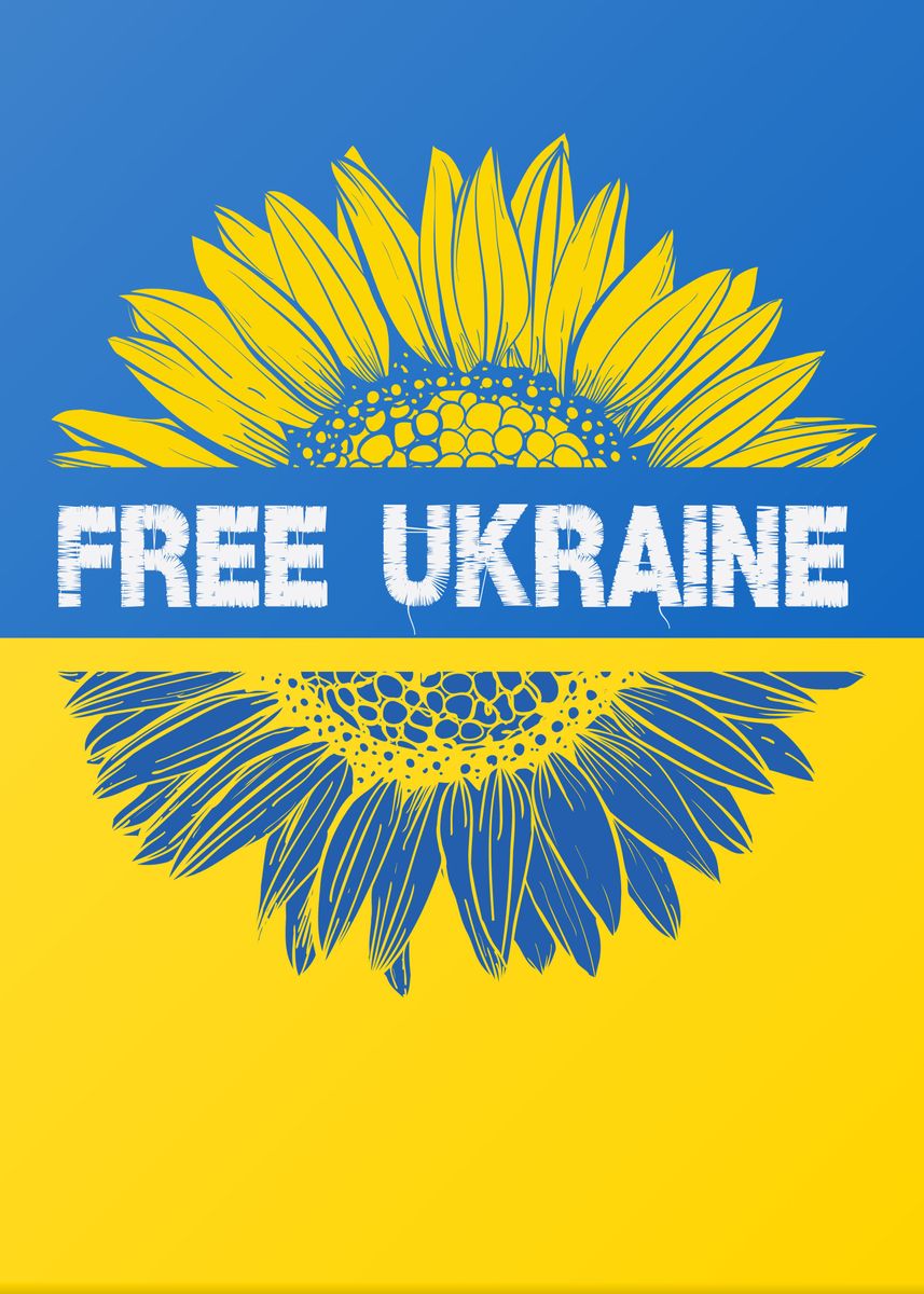 'Free Ukraine Flag' Poster, picture, metal print, paint by Max Ronn ...