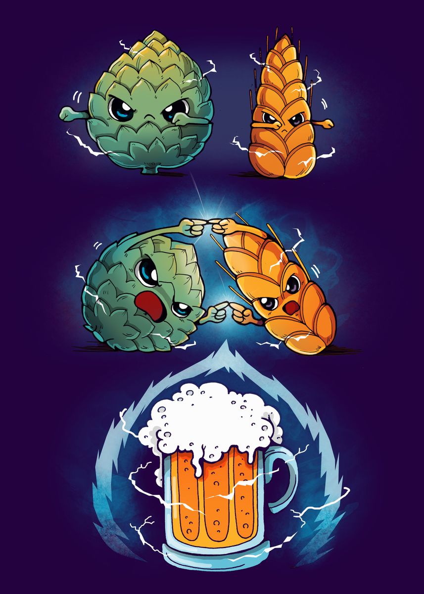 'Beer Fusion Ultra Violet' Poster, picture, metal print, paint by ...