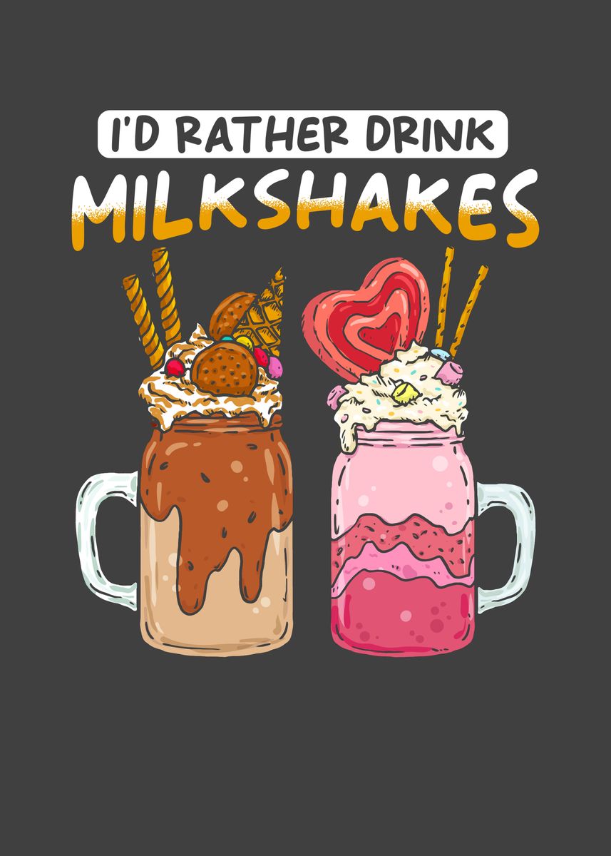 'Milkshake' Poster, picture, metal print, paint by schmugo | Displate