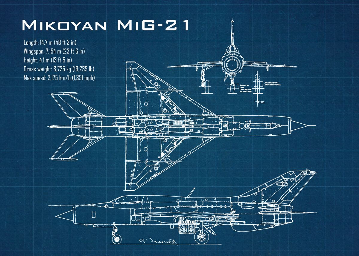 'Mig 21 Aircraft' Poster by Flo Rutherford | Displate