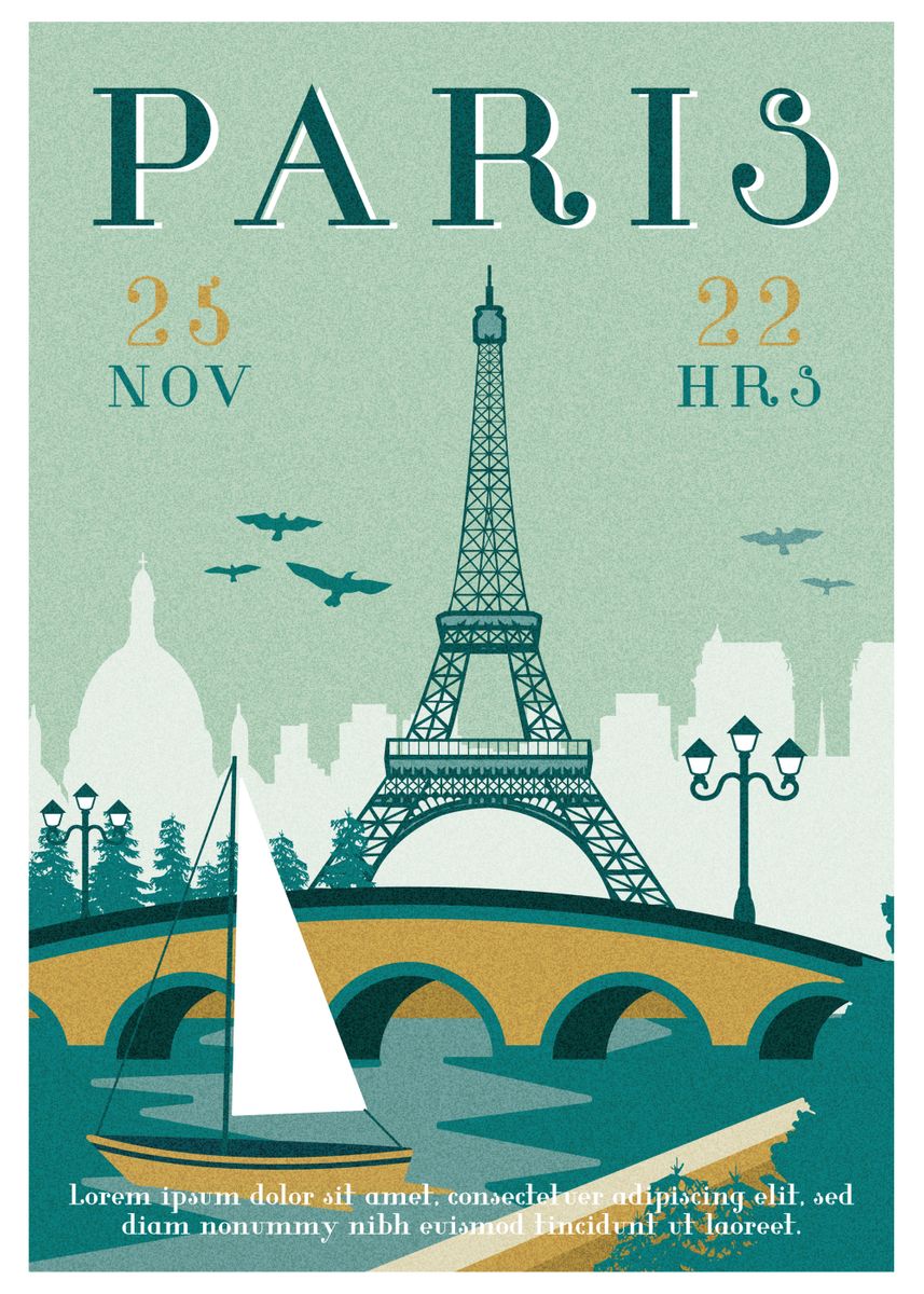 'Travel to Paris' Poster by Barry Allen | Displate