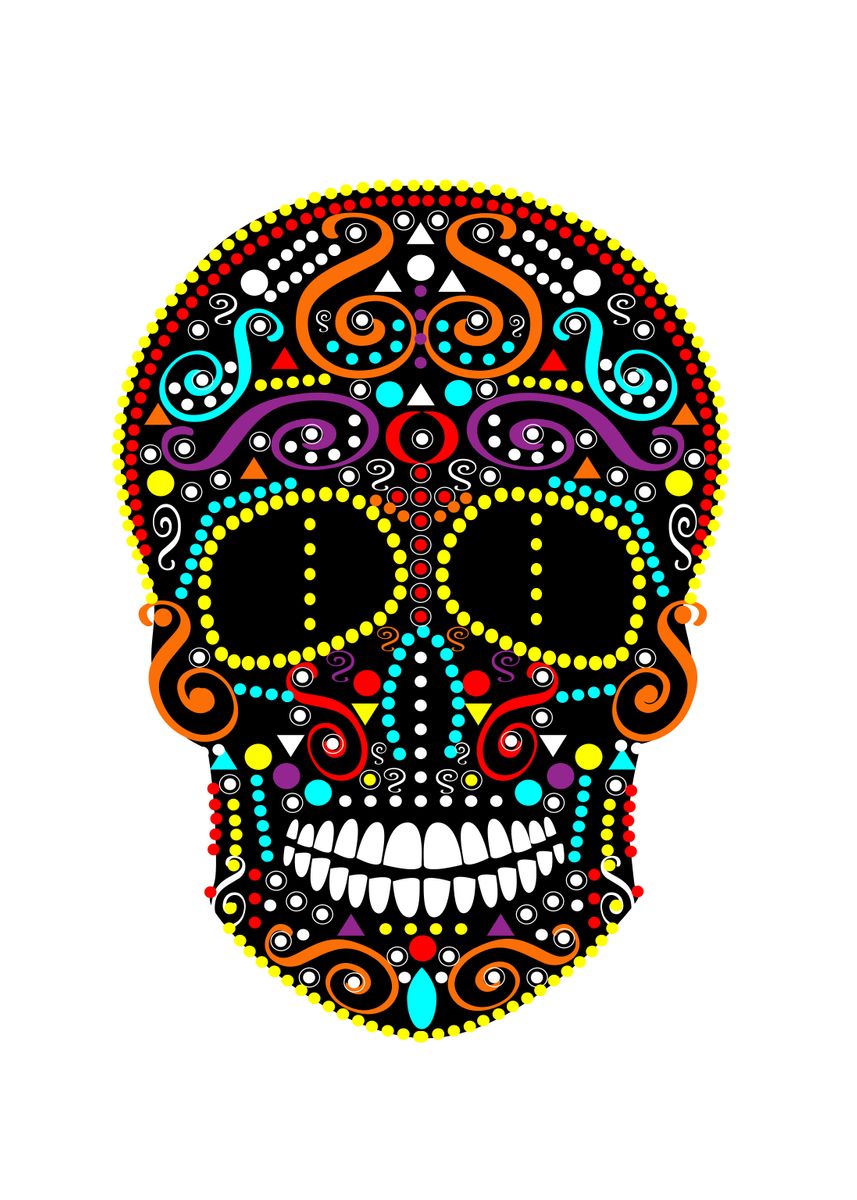 'Skull vector background fo' Poster, picture, metal print, paint by Tea ...