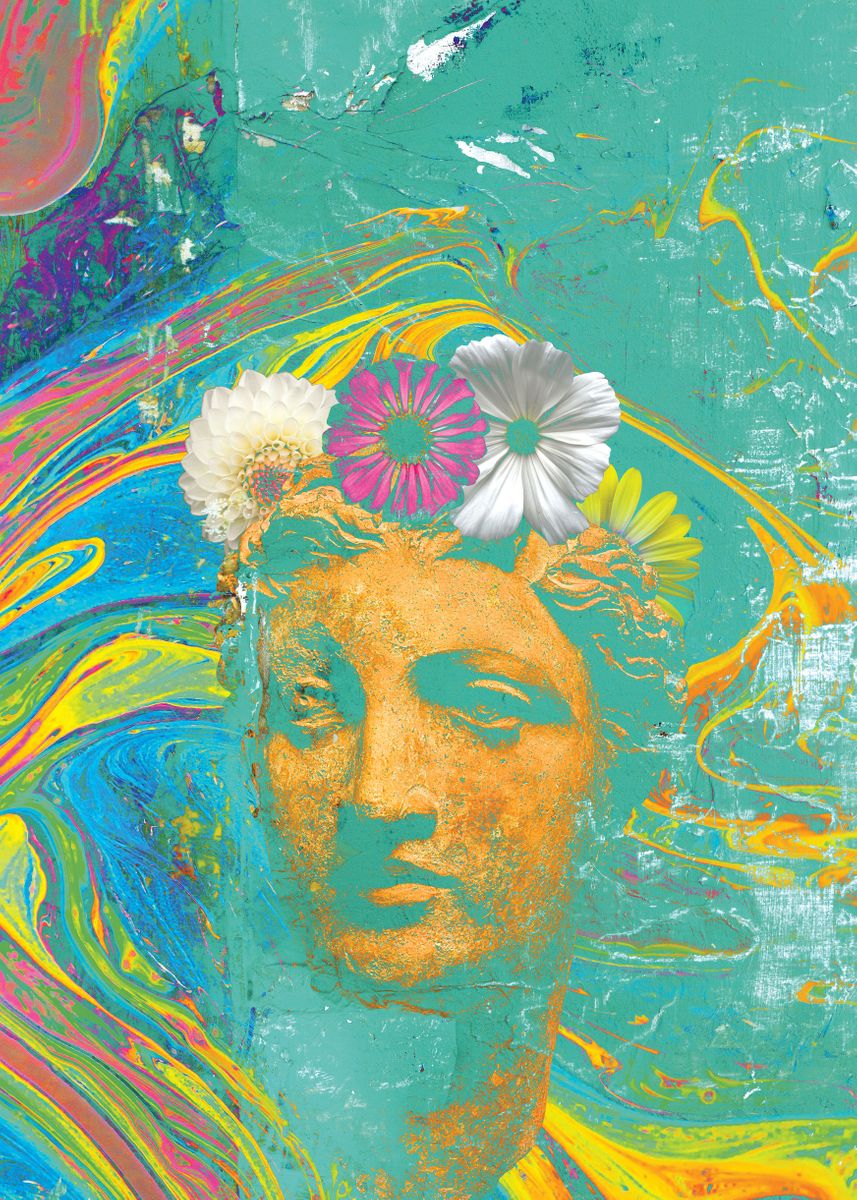 'Psychedelic Goddess ' Poster, picture, metal print, paint by Elena Ray ...