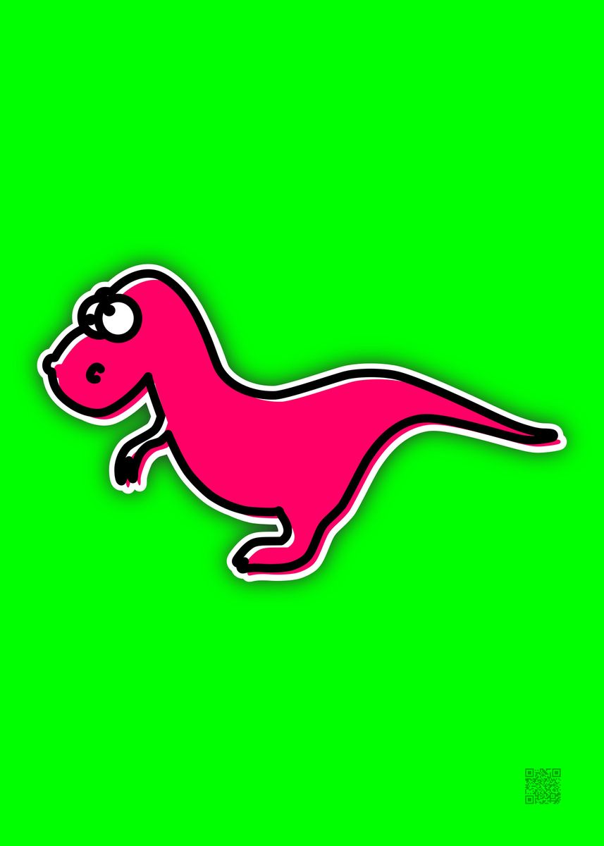 'Crazy T Rex' Poster, picture, metal print, paint by Polygon1984 | Displate