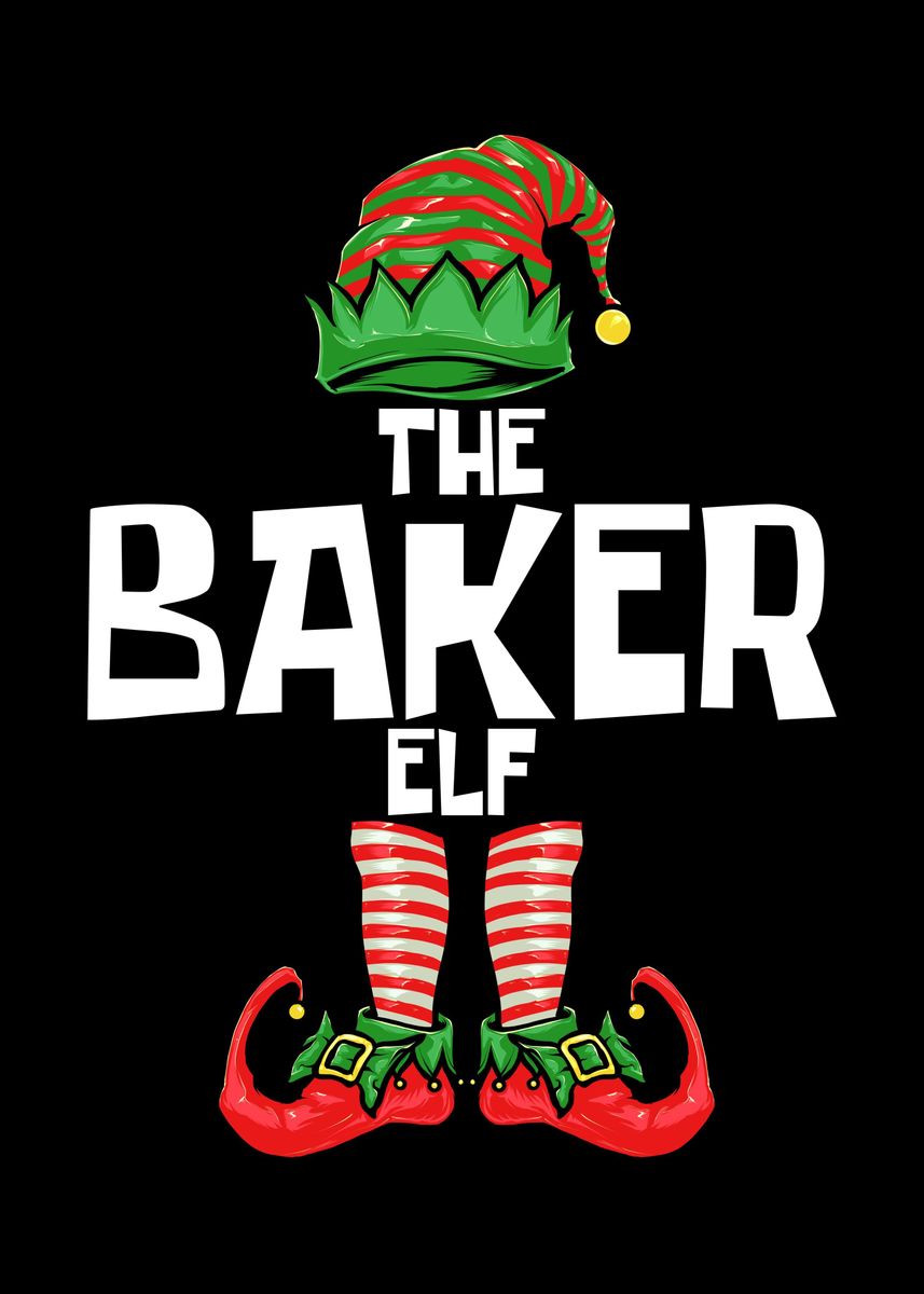 'Christmas Baker Elf' Poster by Mealla | Displate
