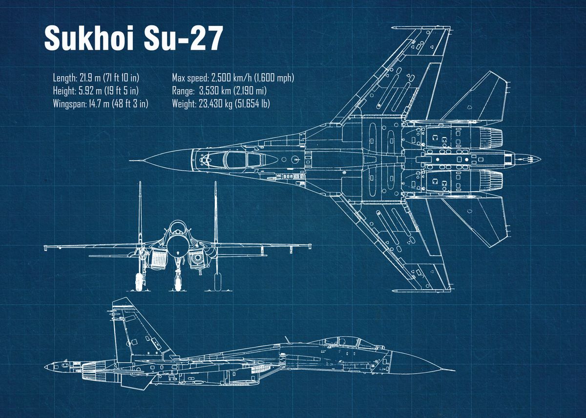 'Su27 Aircraft' Poster by Flo Rutherford | Displate