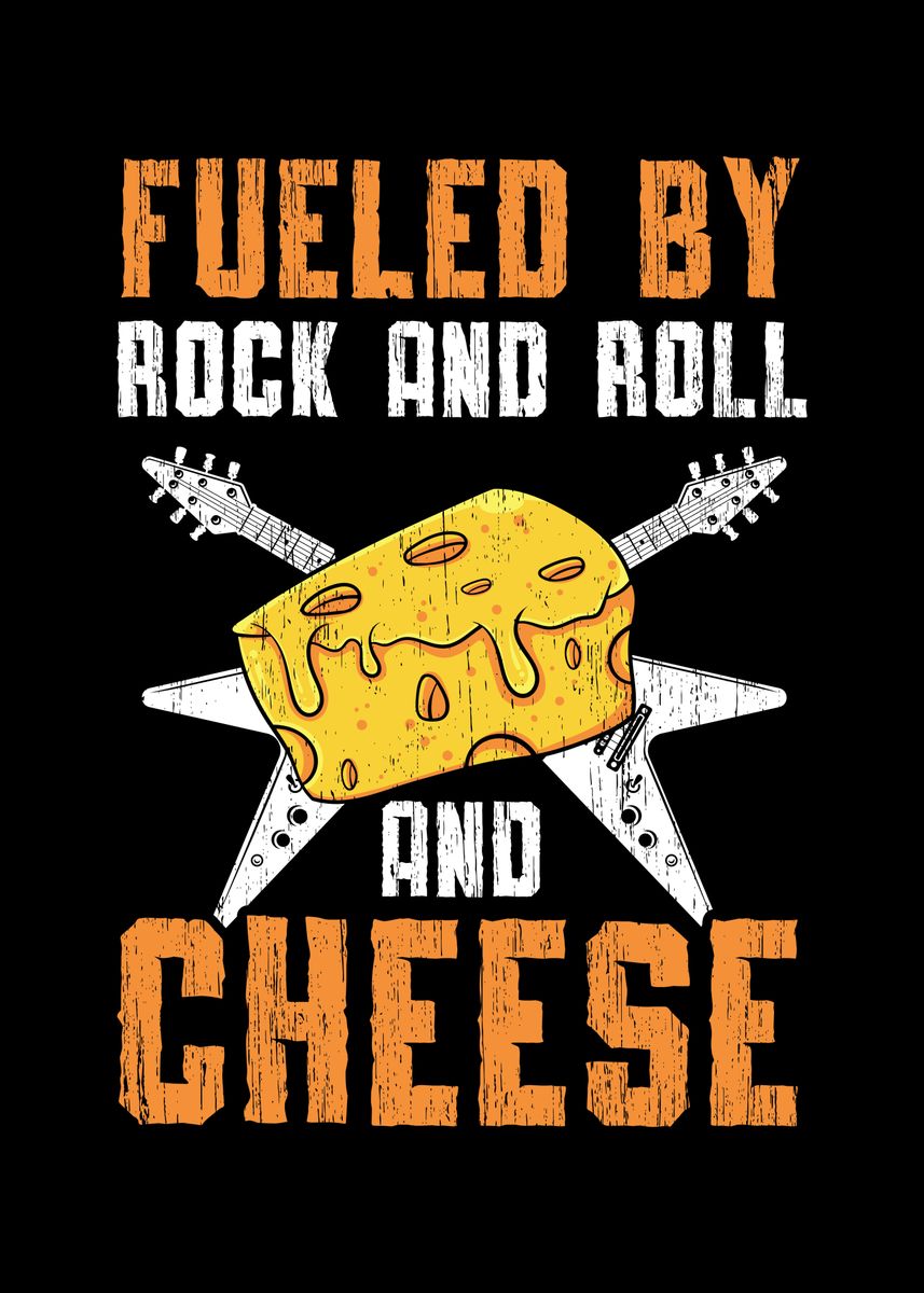 'Rock And Roll And Cheese' Poster, picture, metal print, paint by NAO ...