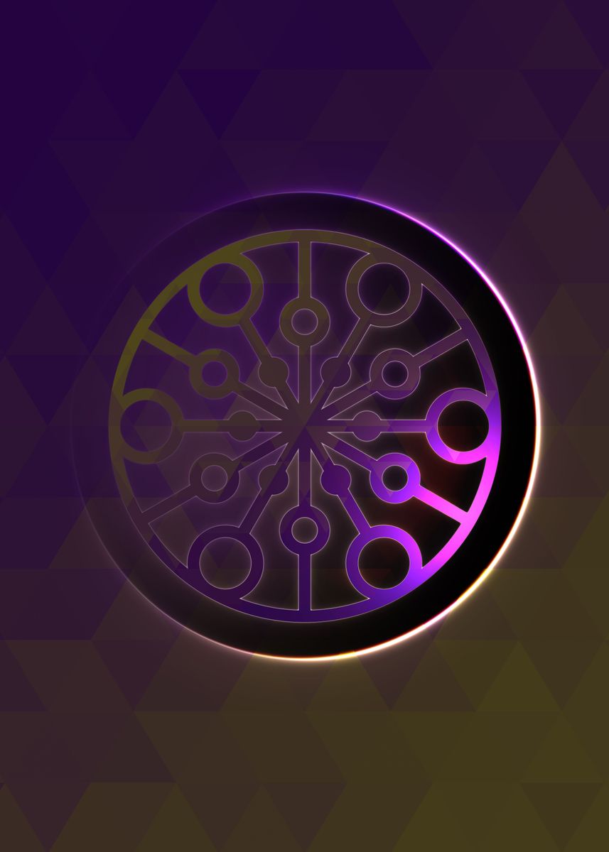 'Prismatic Geometric Glyph' Poster by Holy Rock Design | Displate