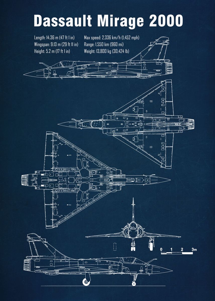 'Mirage 2000 Aircraft' Poster, picture, metal print, paint by Flo ...