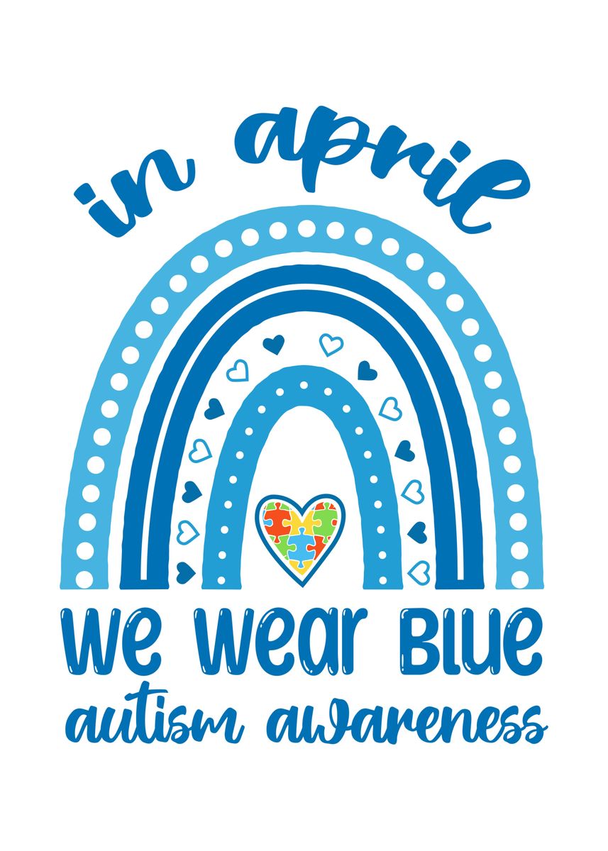 'In April we wear Blue' Poster, picture, metal print, paint by Phil ...