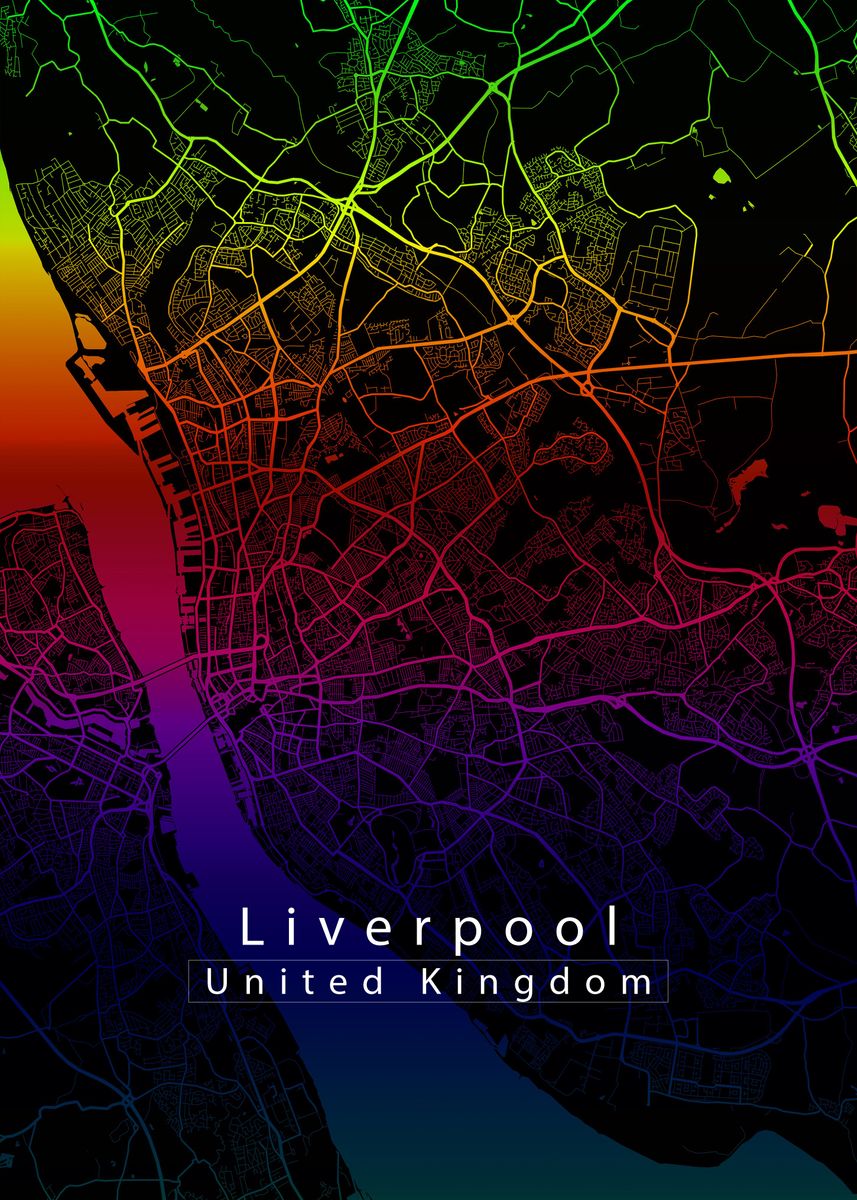 'Liverpool City Map' Poster by Robin Niemczyk | Displate