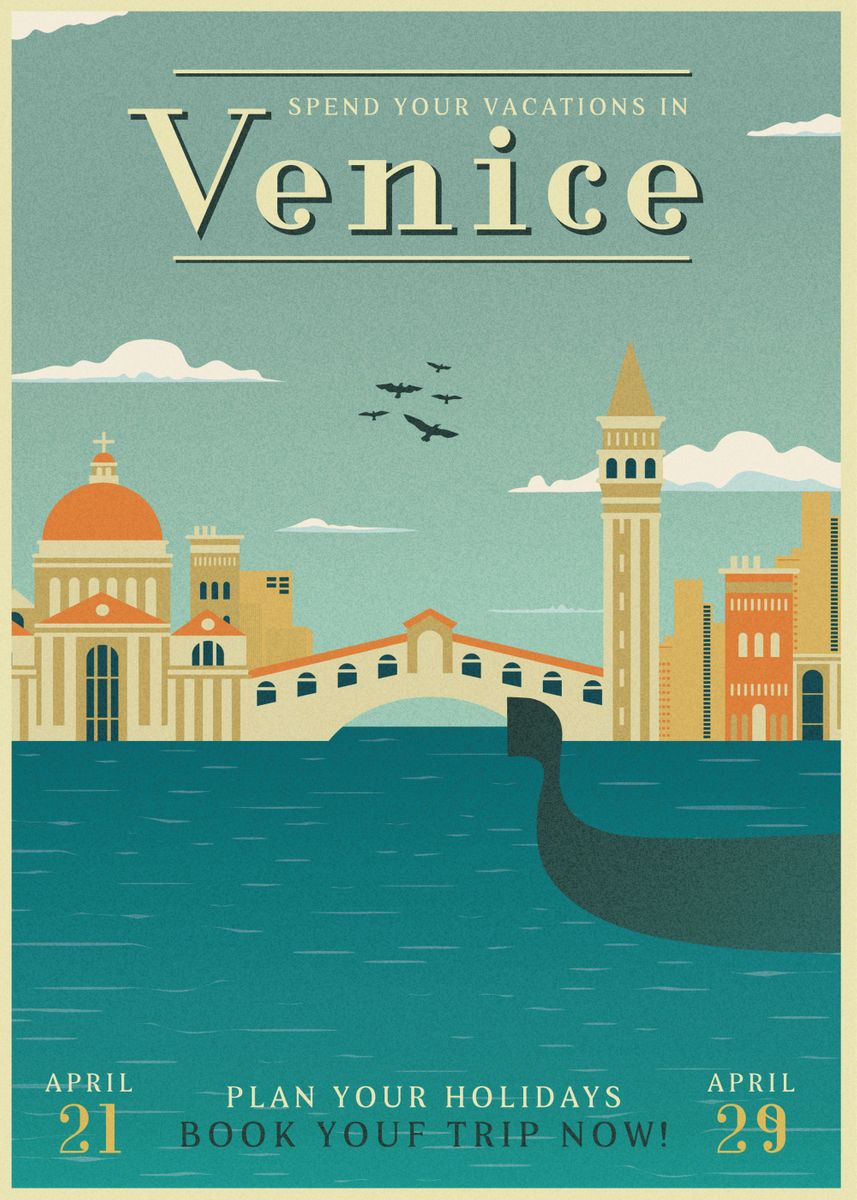 'Travel to Venice' Poster, picture, metal print, paint by Barry Allen ...