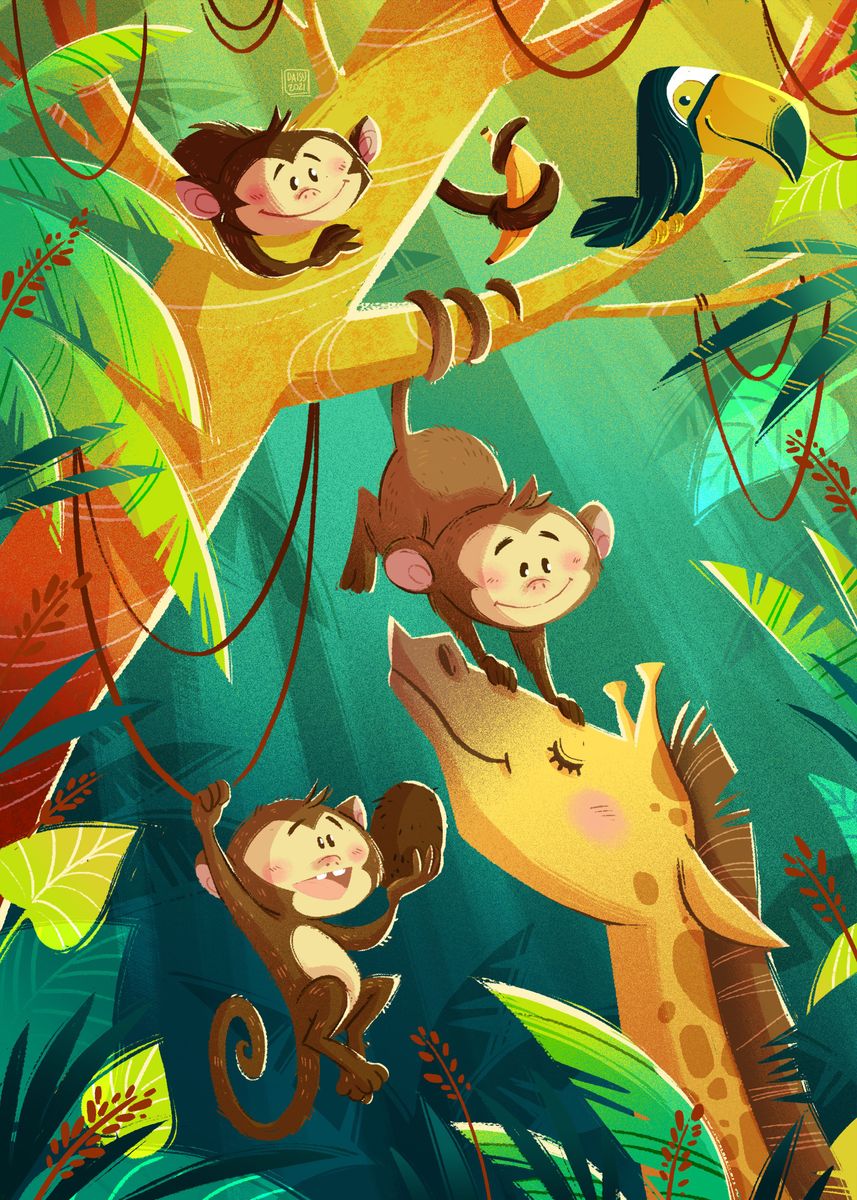 'Funny Jungle' Poster by Daisj Ingrosso | Displate
