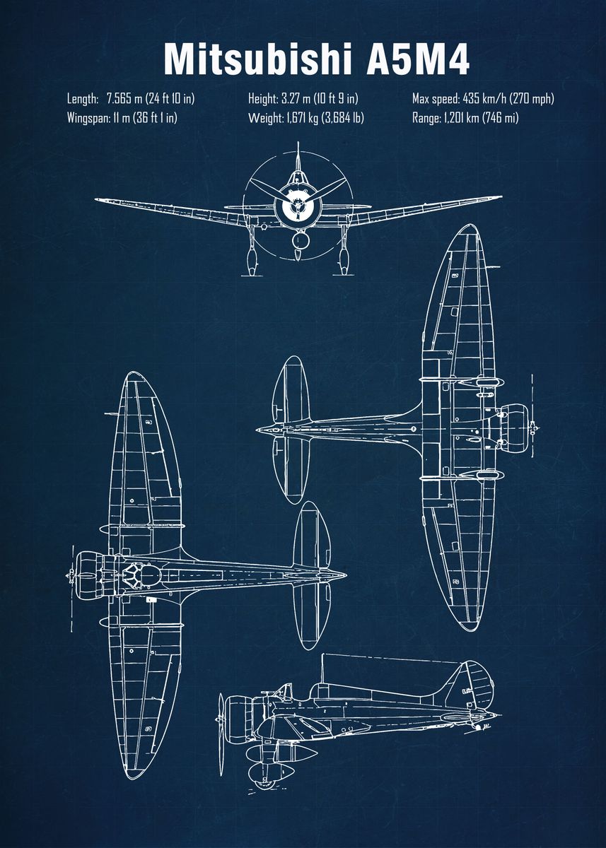 'A5M4 Aircraft' Poster, picture, metal print, paint by Flo Rutherford ...