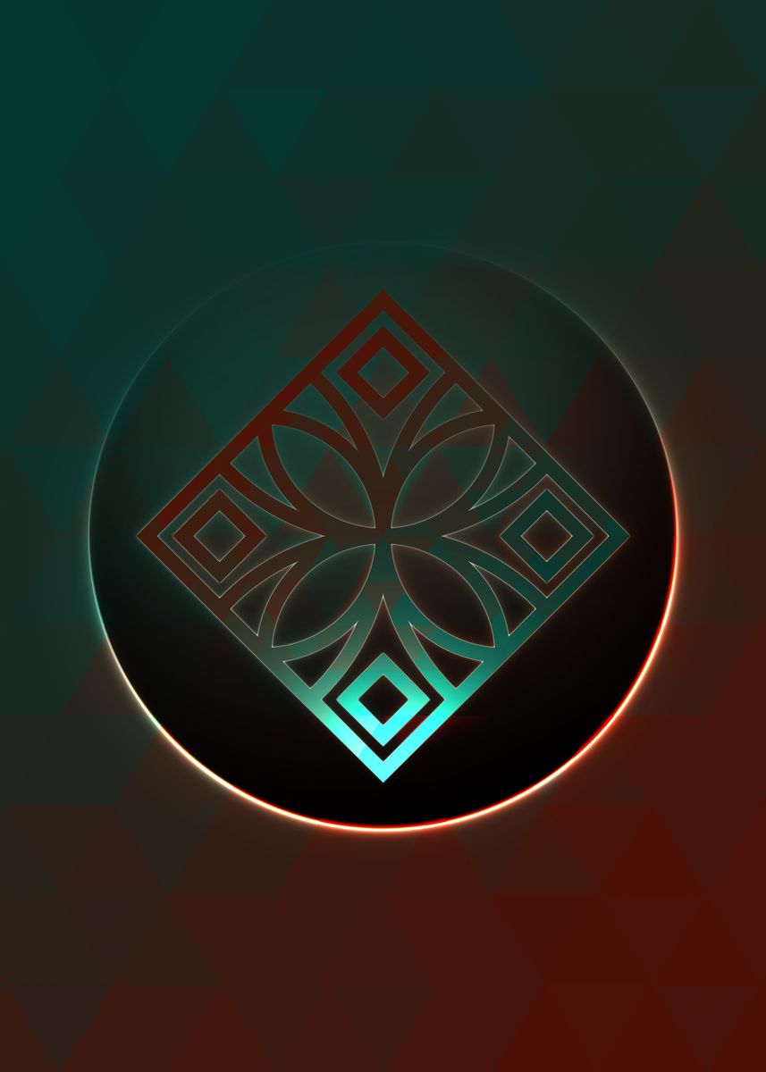 'Prismatic Geometric Glyph' Poster by Holy Rock Design | Displate