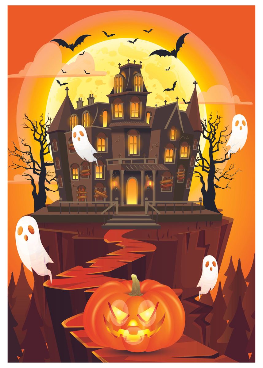 'Posters halloween' Poster, picture, metal print, paint by Hanabi Studio | Displate