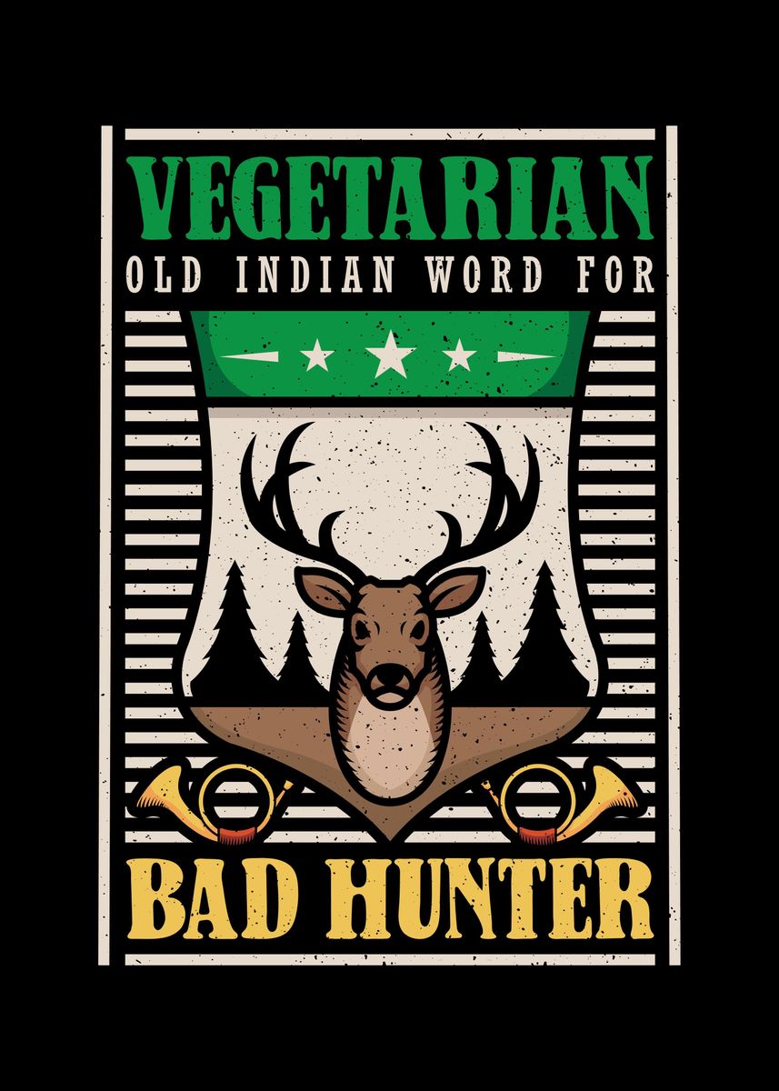 'Deer Hunter' Poster, picture, metal print, paint by Sebastian Wünsche ...