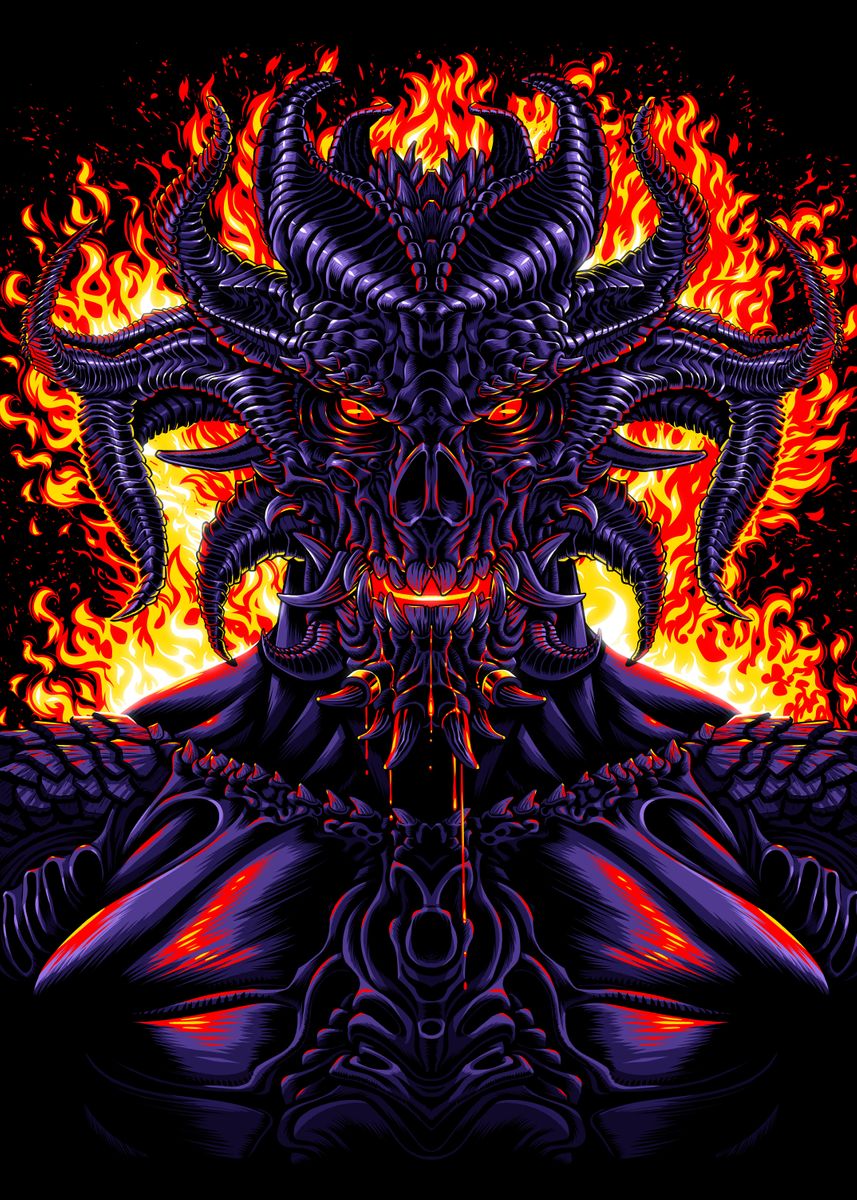 'Demon from hell' Poster by Alberto Perez | Displate