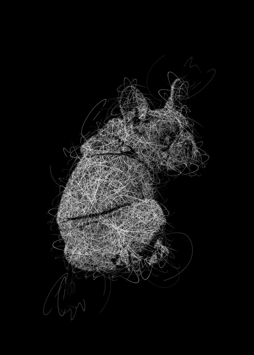 'scribble animal dog' Poster, picture, metal print, paint by Nabila Art ...