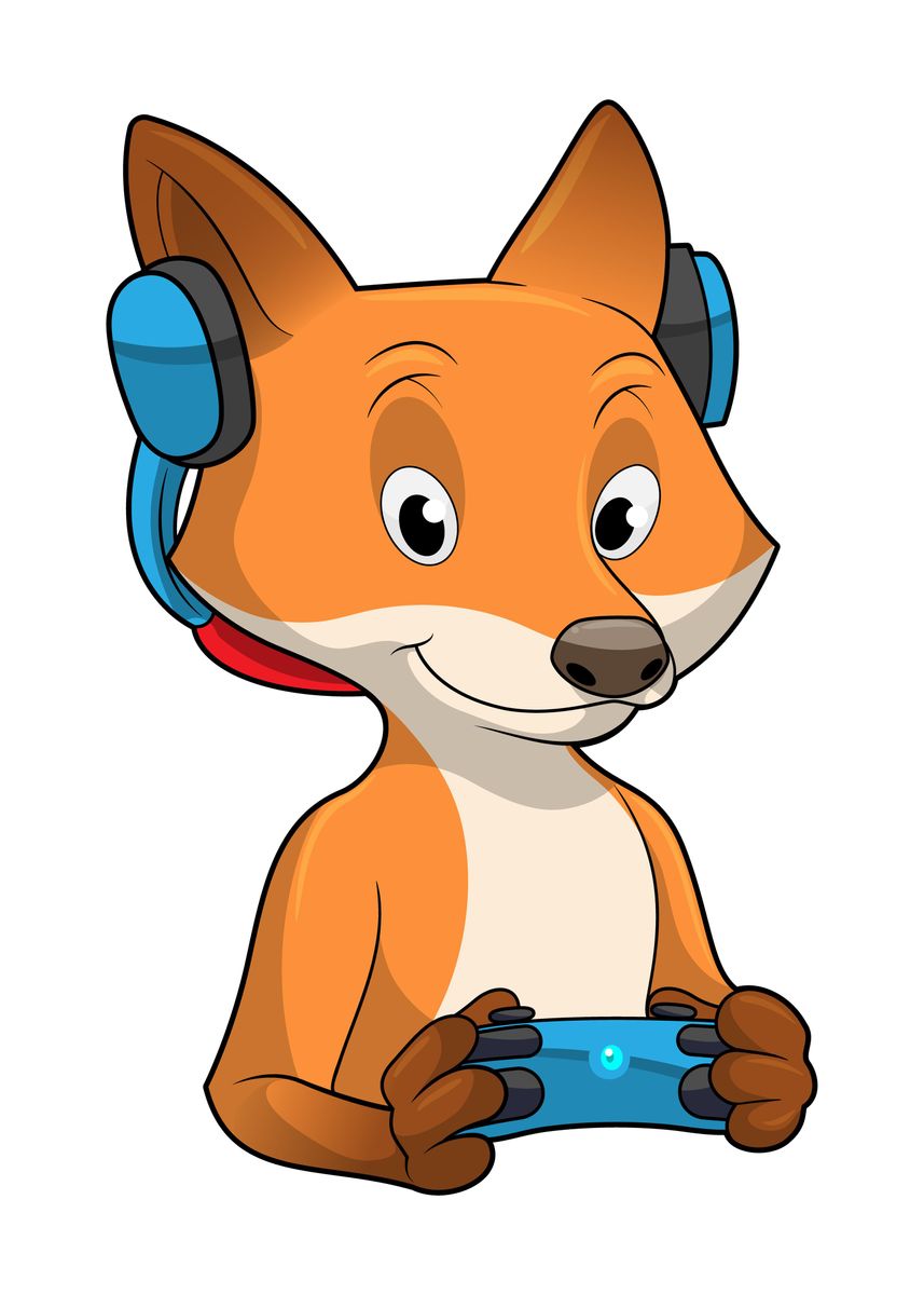 'Fox Gamer Joystick' Poster, picture, metal print, paint by Markus ...