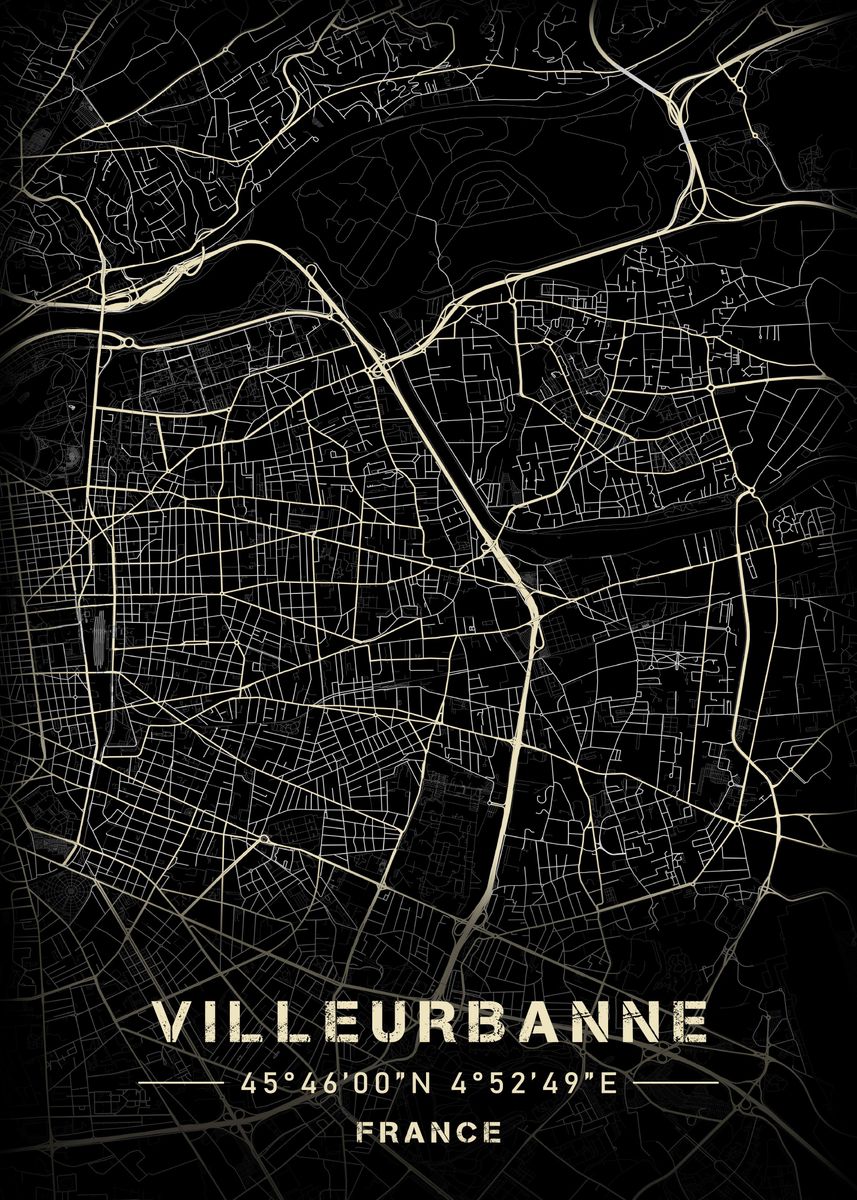 'Villeurbanne' Poster, picture, metal print, paint by Jerhus | Displate