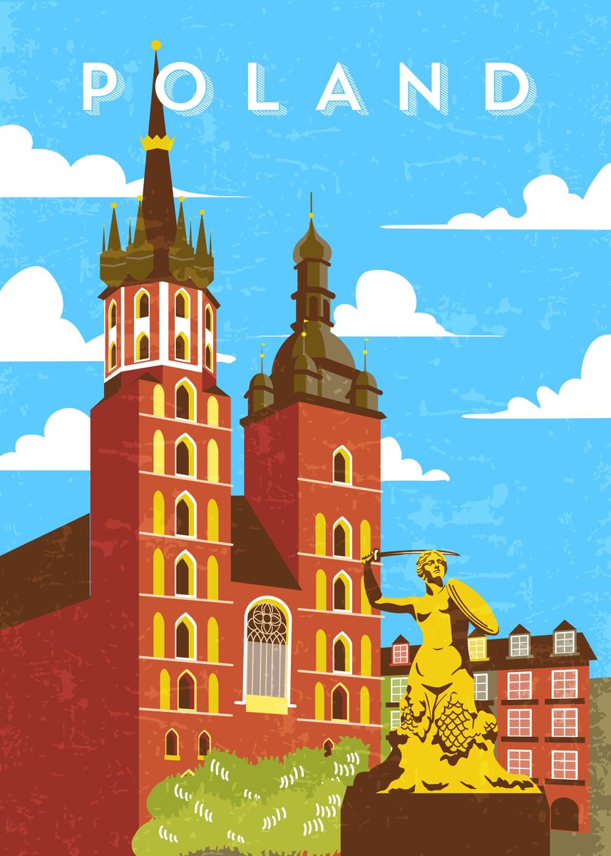 'Poland' Poster, picture, metal print, paint by Moon Calendar Studio ...