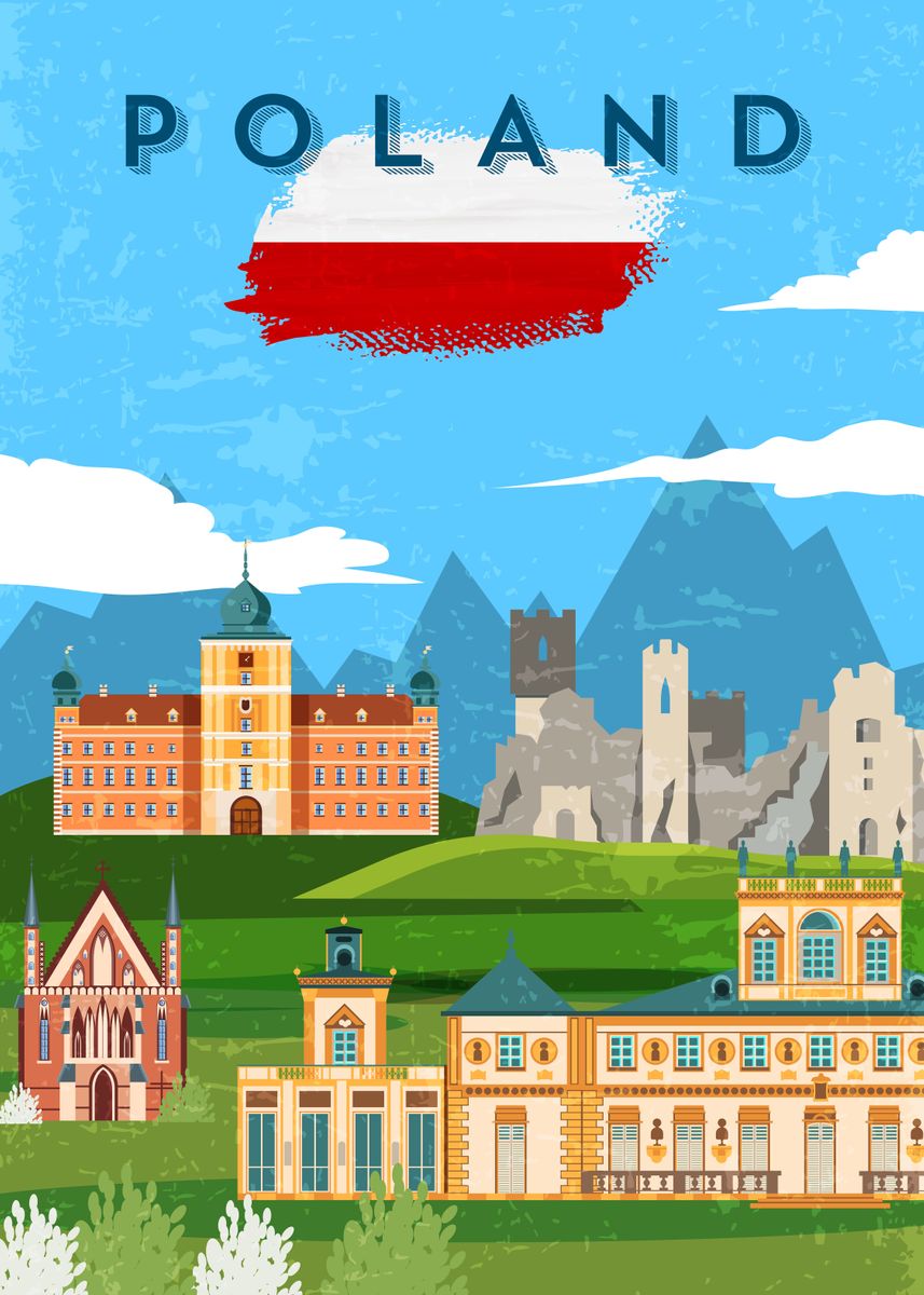 'Poland' Poster, picture, metal print, paint by Moon Calendar Studio ...