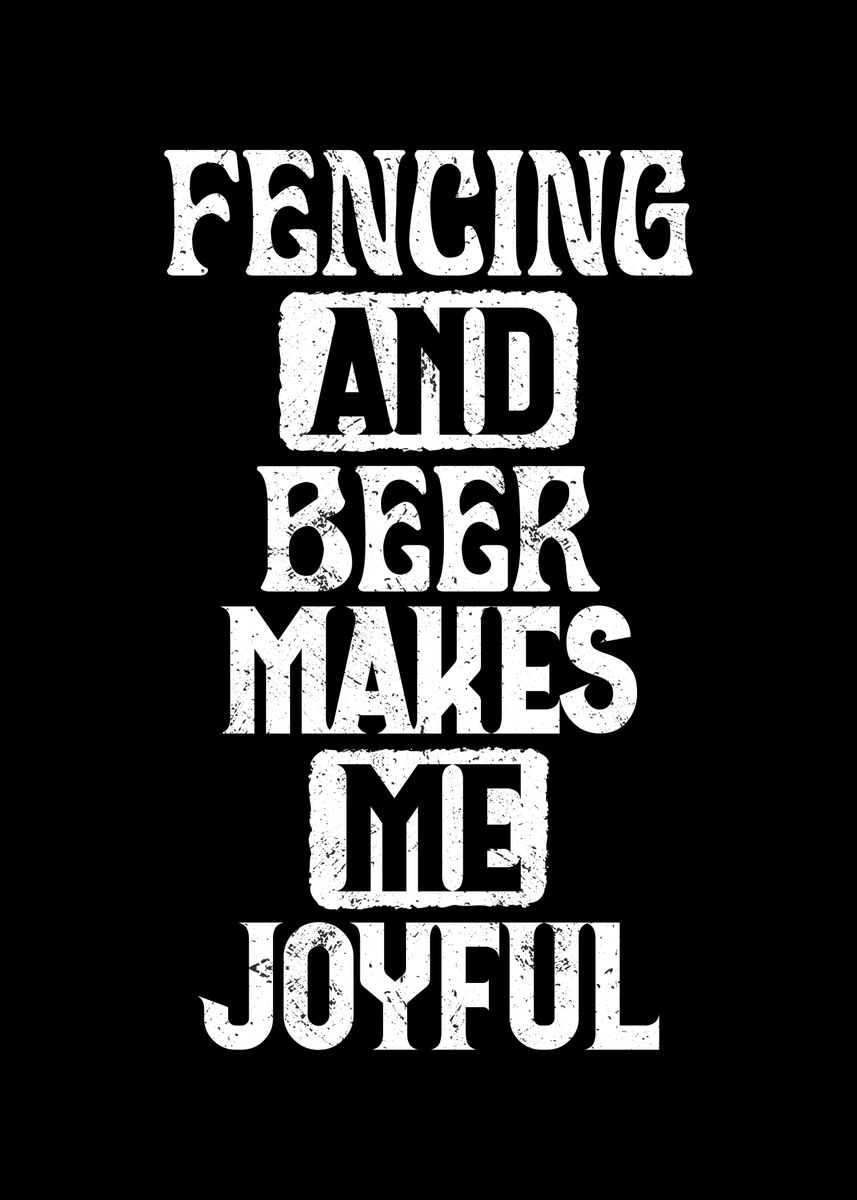 'Fencing And Beer' Poster, picture, metal print, paint by Lukes Pixel ...