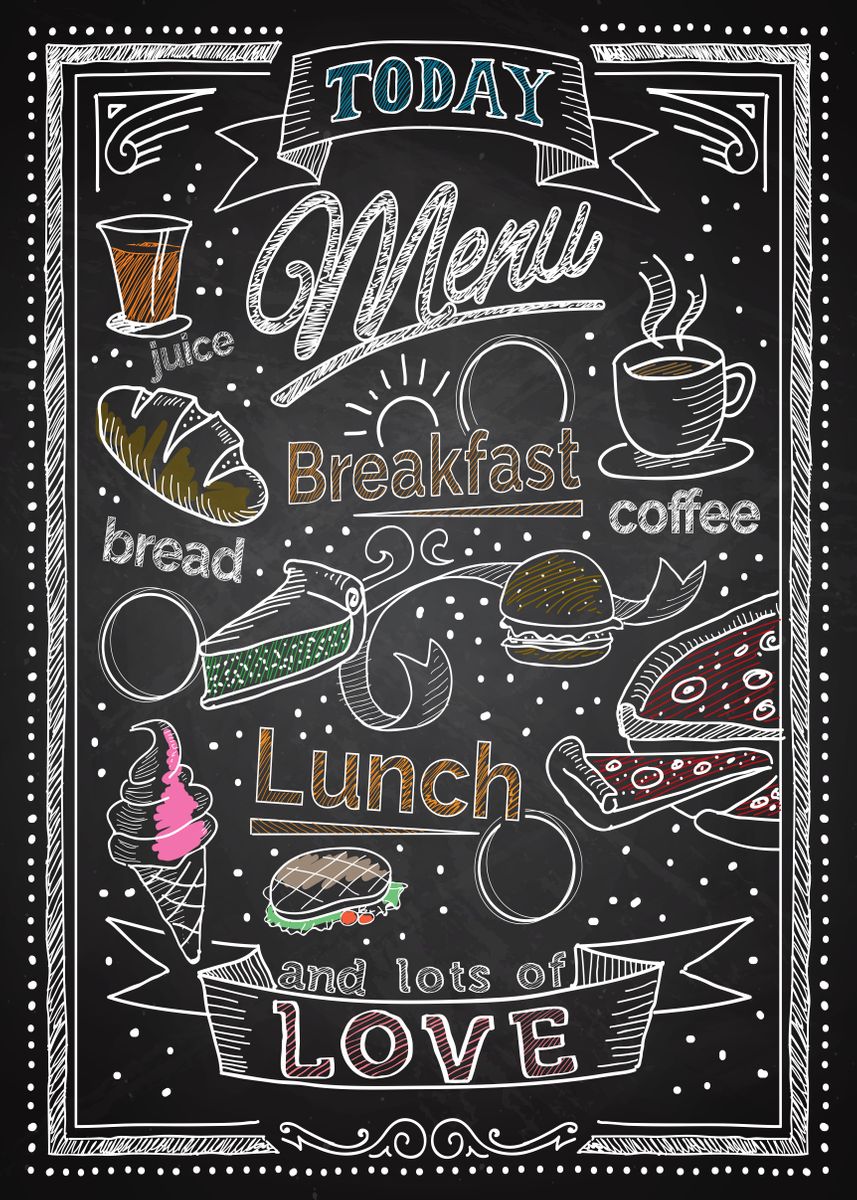 'Coffee Shop Menu Aesthetic' Poster, picture, metal print, paint by ...