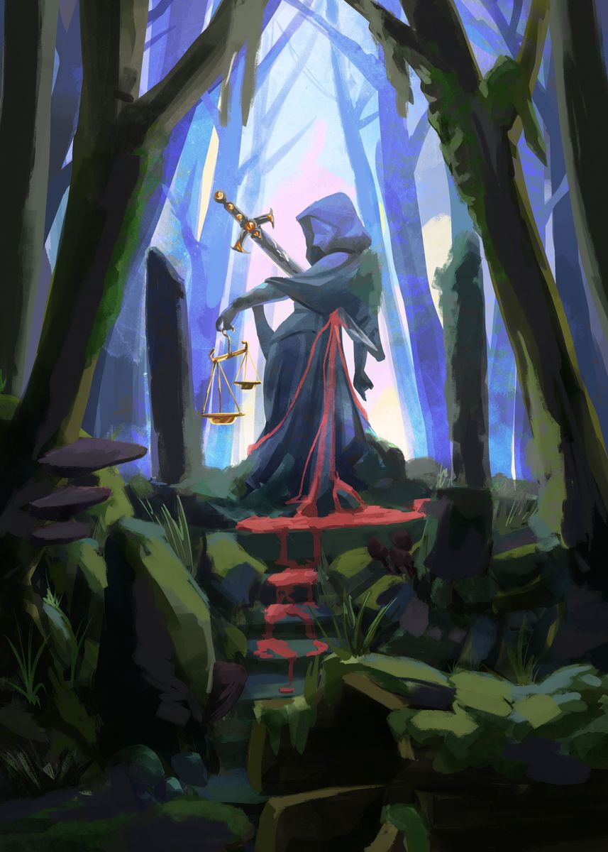 'Lady justice ' Poster, picture, metal print, paint by Julie Guerin ...