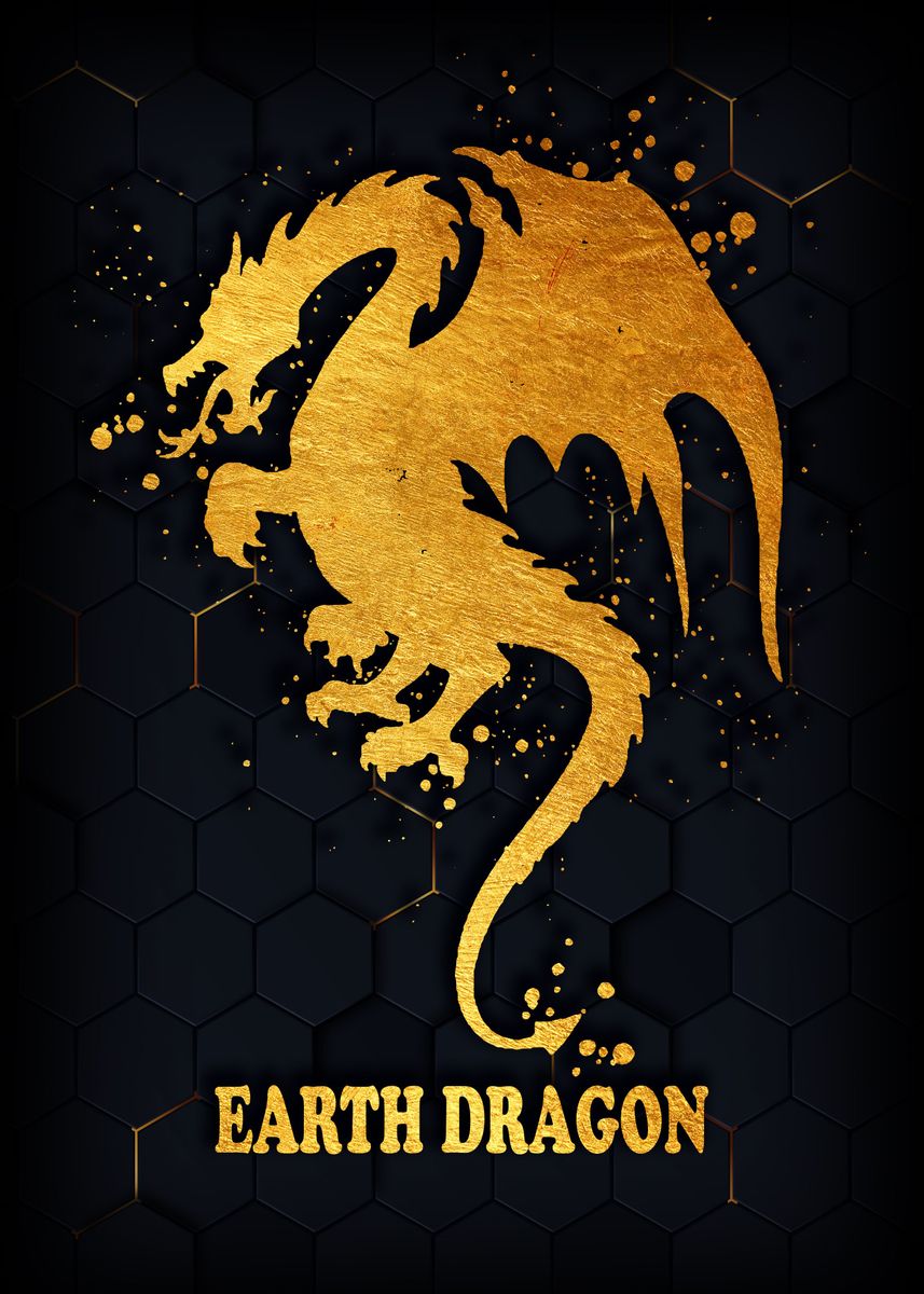 'EARTH DRAGON' Poster, picture, metal print, paint by Denis Siggers ...