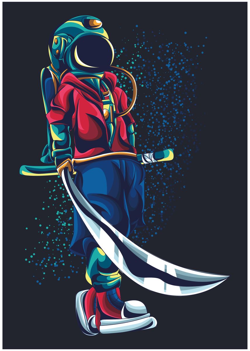 'Sword Warrior Art' Poster, picture, metal print, paint by Hanabi Studio | Displate