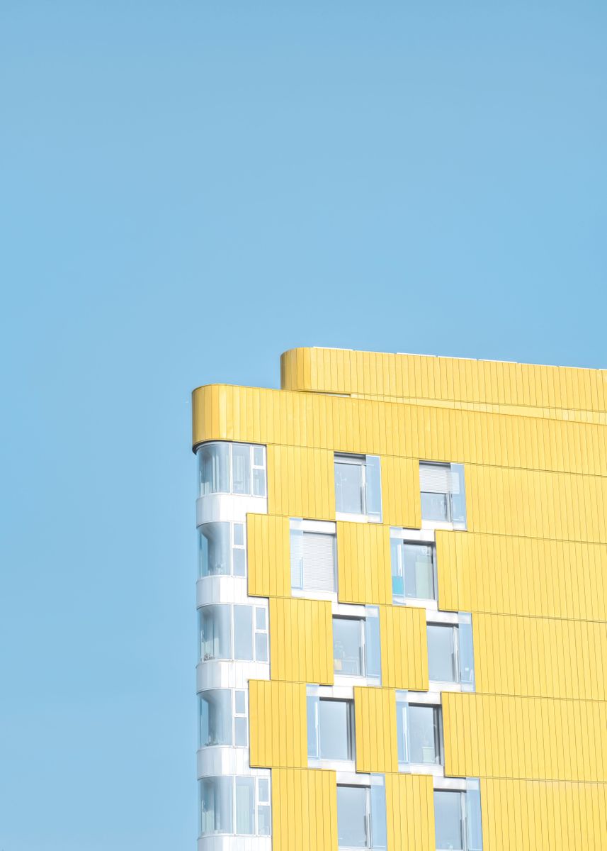 'Yellow Building' Poster, picture, metal print, paint by Laura Sanchez ...