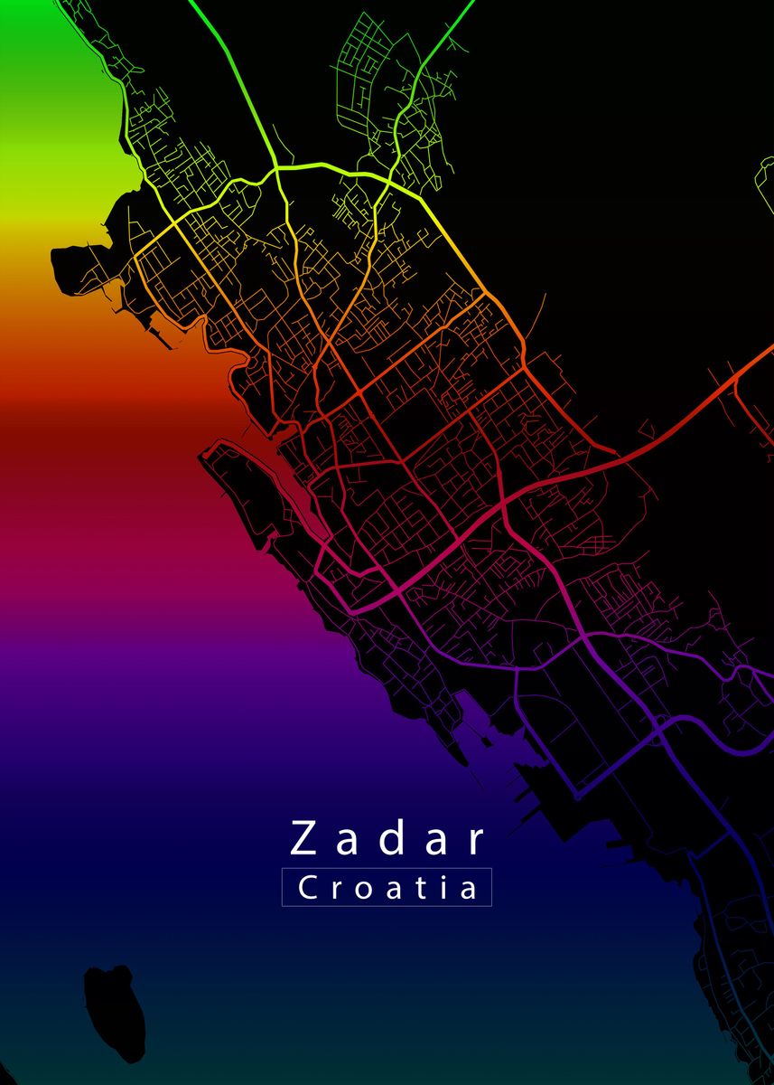 'Zadar City Map' Poster by Robin Niemczyk | Displate