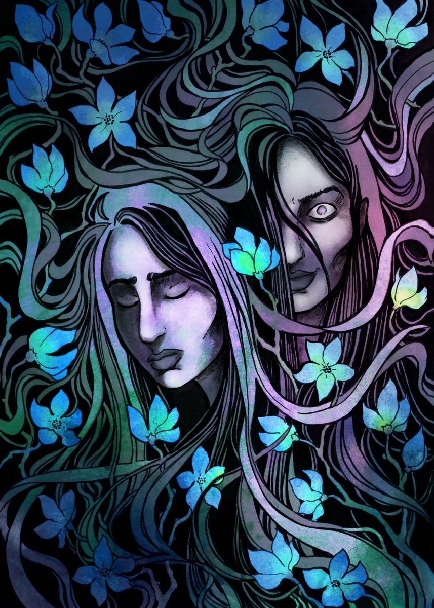 'Whispers' Poster, picture, metal print, paint by Alex Kujawa | Displate