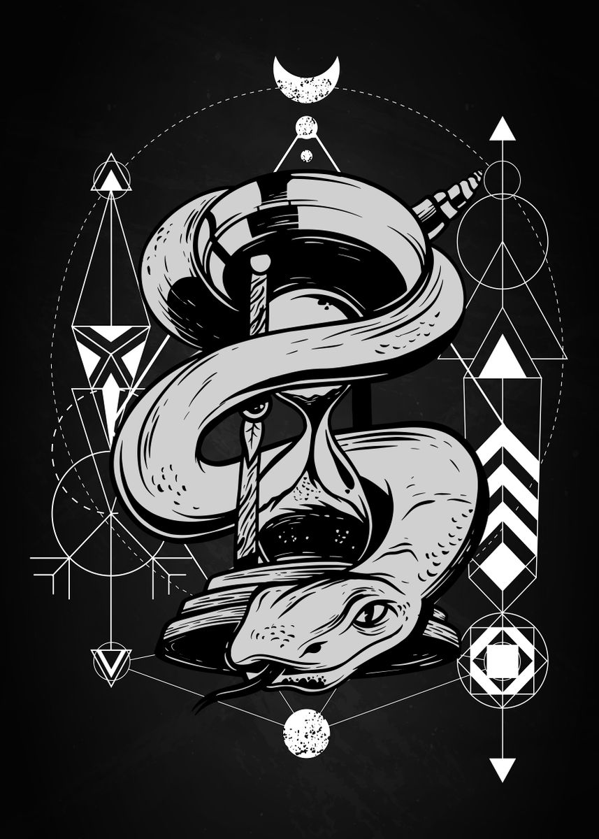 'Celestial Hourglass Snake' Poster, picture, metal print, paint by ...