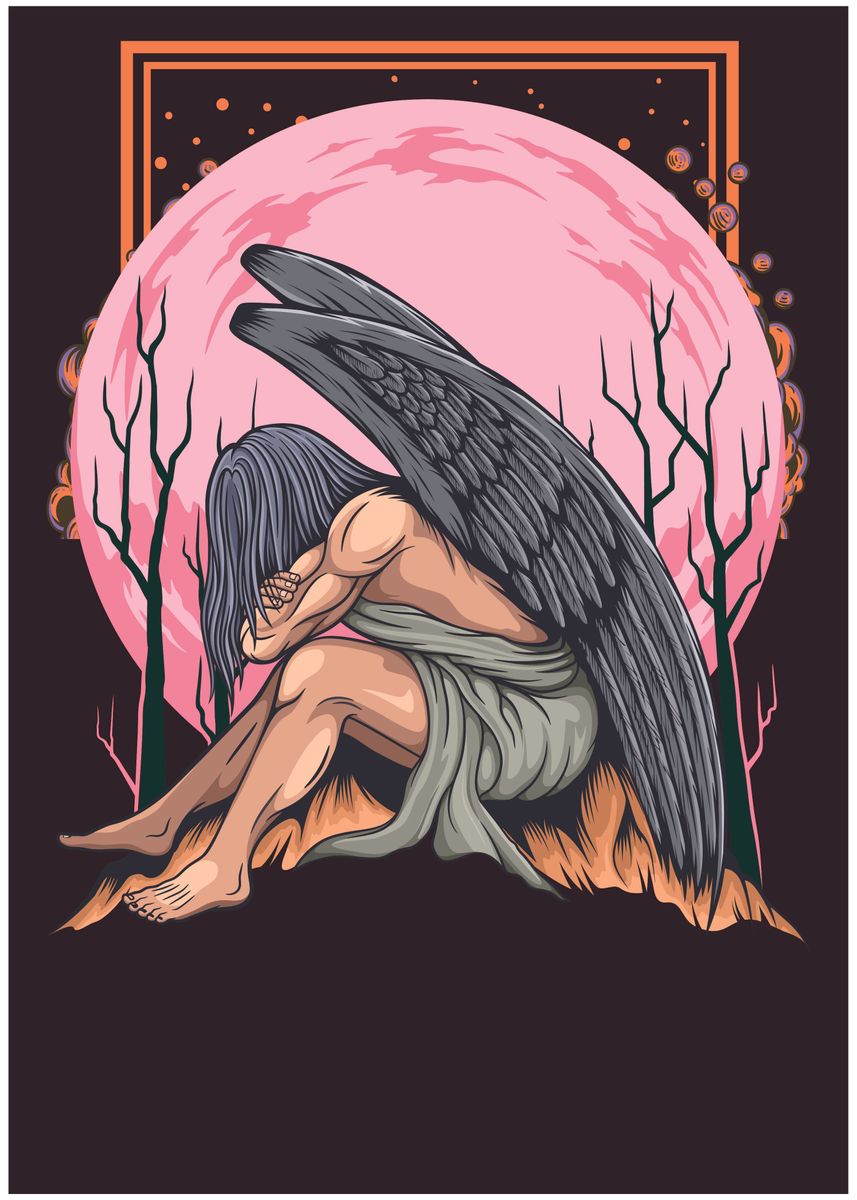 'Cartoon Angel Art' Poster by Hanabi Studio | Displate