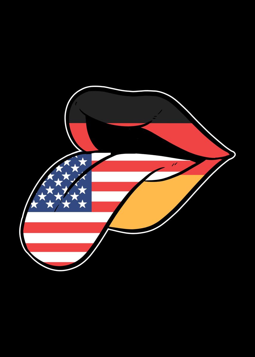 'Lips Tongue US Germany' Poster by FunnyGifts | Displate
