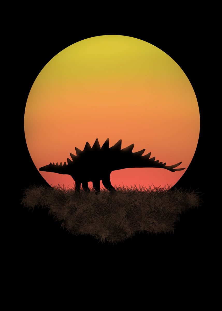 'Dinosaurier Stegosaurus' Poster, picture, metal print, paint by ...
