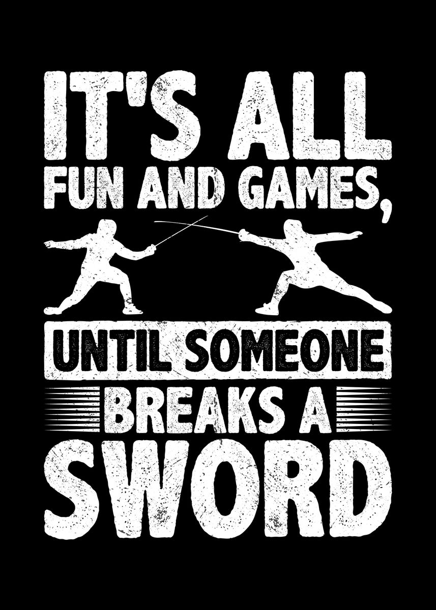'Funny Fencing' Poster, picture, metal print, paint by Lukes Pixel ...