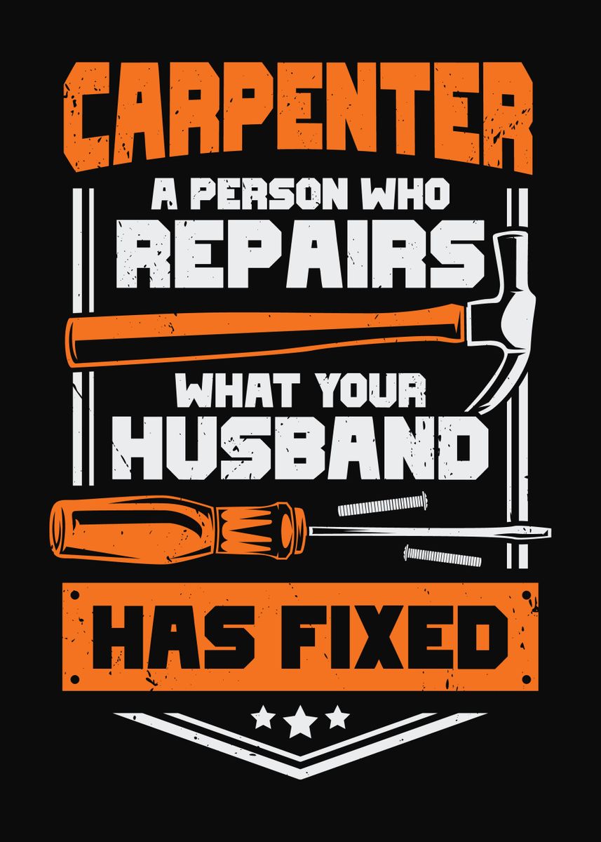 'Woodworking Carpenter' Poster, picture, metal print, paint by Marcel ...