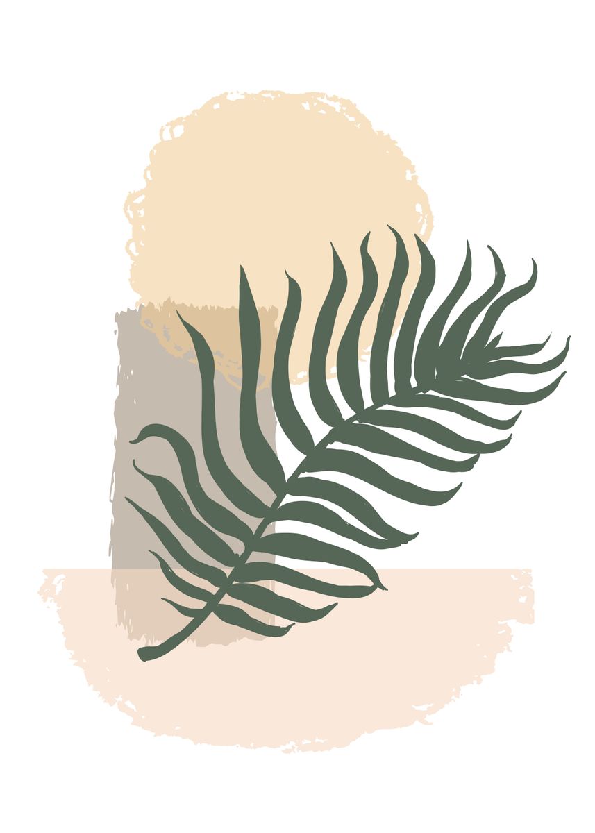 'Palm leaf abstract shapes' Poster, picture, metal print, paint by ...