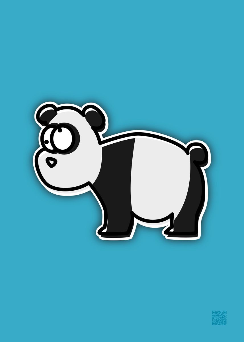 'Crazy Panda' Poster, picture, metal print, paint by Polygon1984 | Displate
