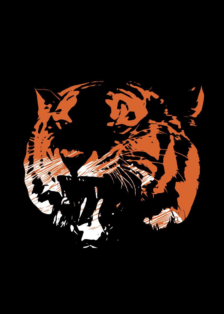 'Snarling tiger' Poster by Vladyslav Severyn | Displate